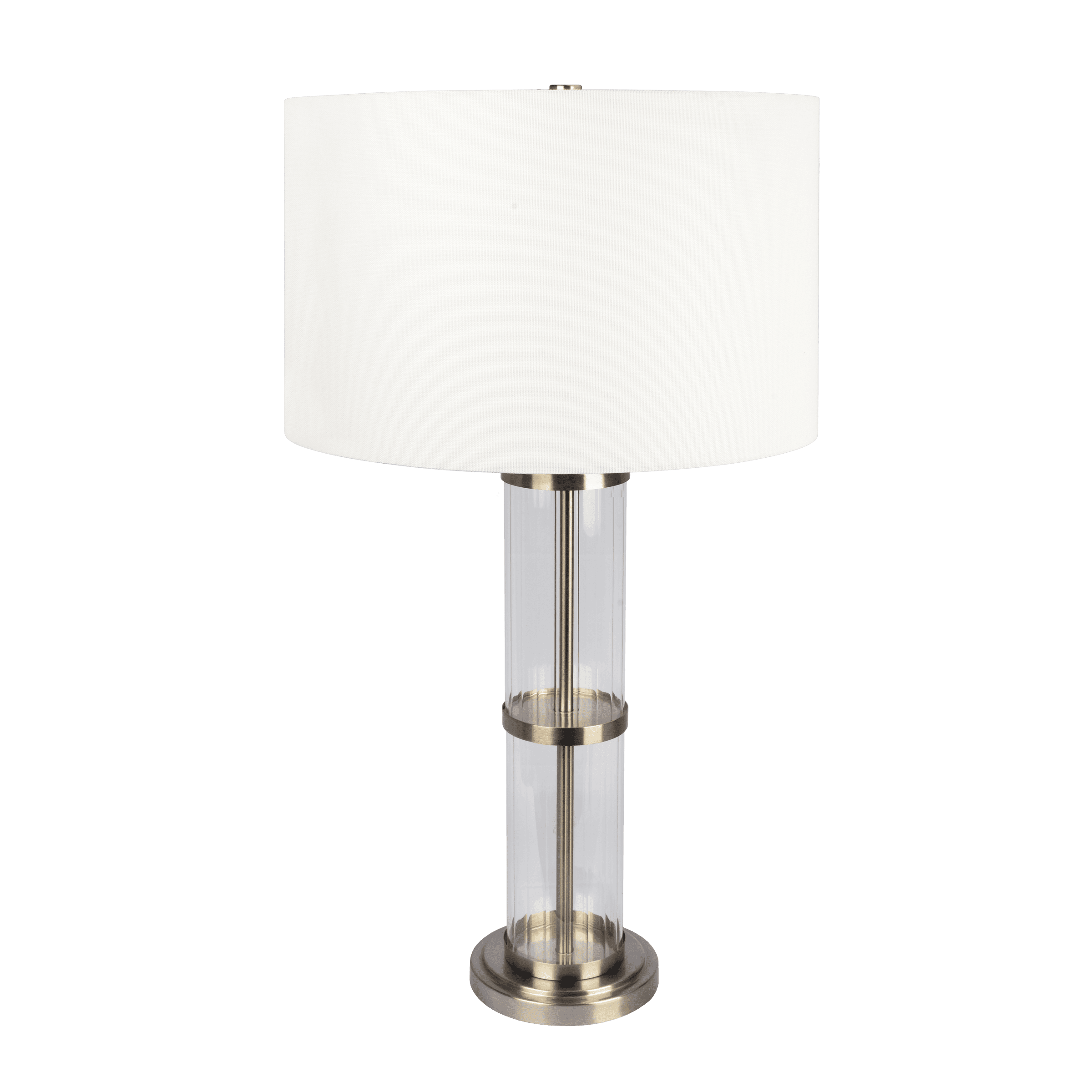 Table Lamps Echo Brushed Nickel Table Lamp with On/Off Switch Clear ...