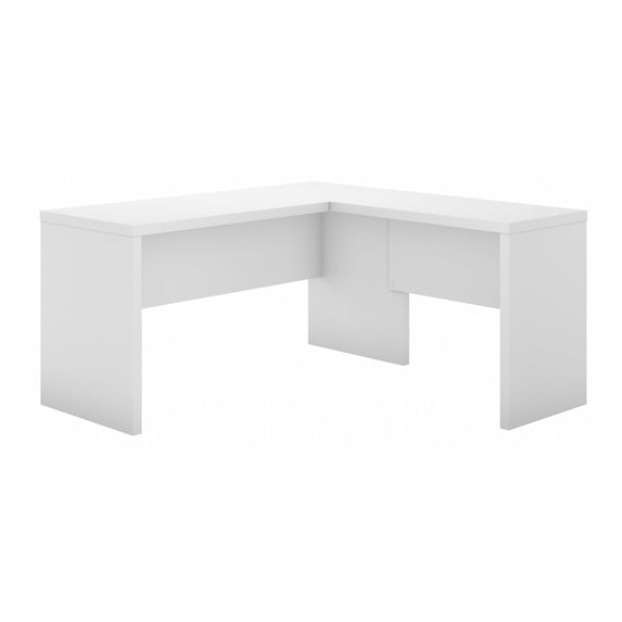 Bush Business Furniture Echo Modern L Shaped Desk in Pure White ...
