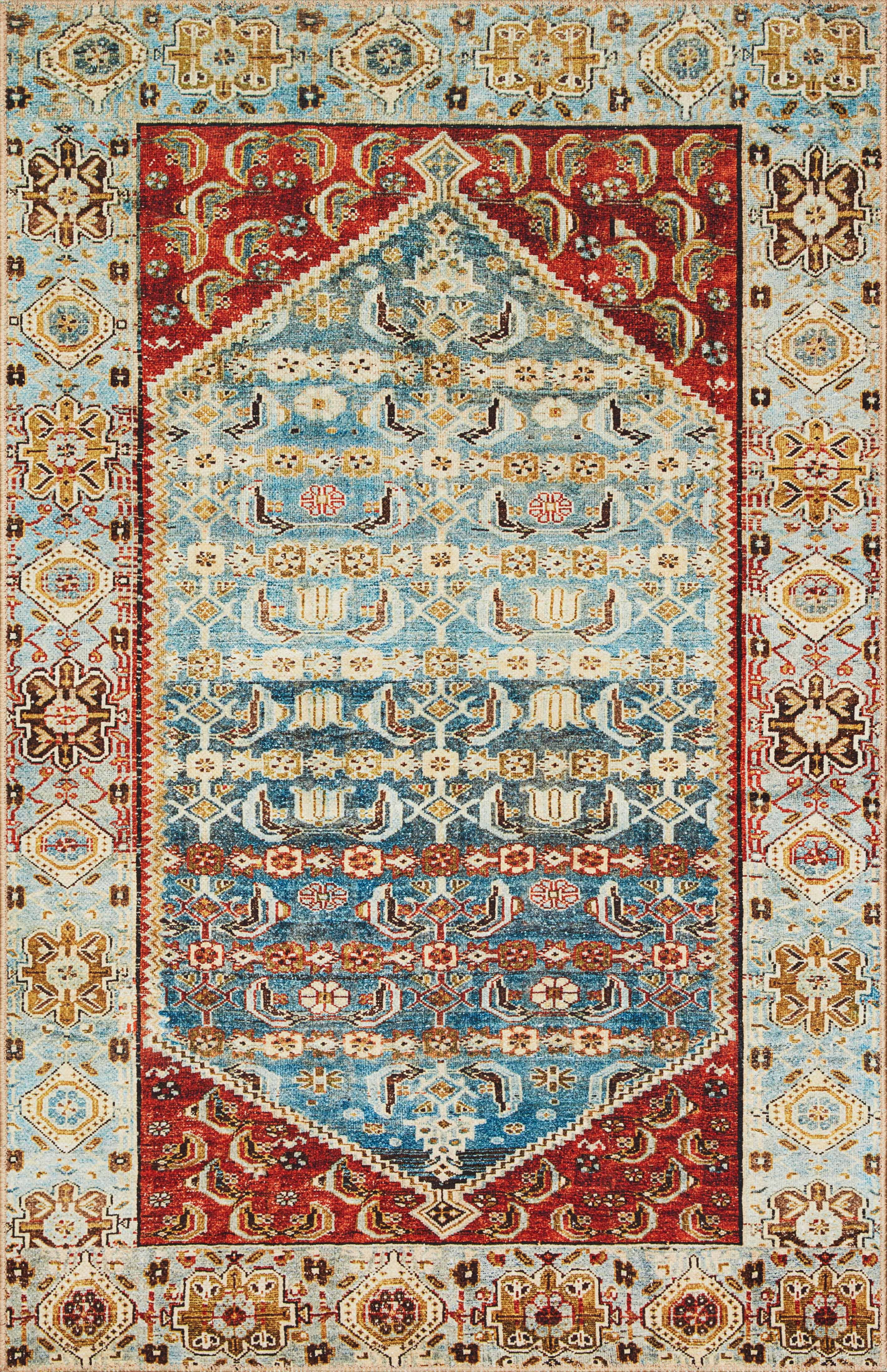 Echo Loom Grand Havana Red / Spa 2'-3" x 3'-9" Accent Rug - Walmart.com