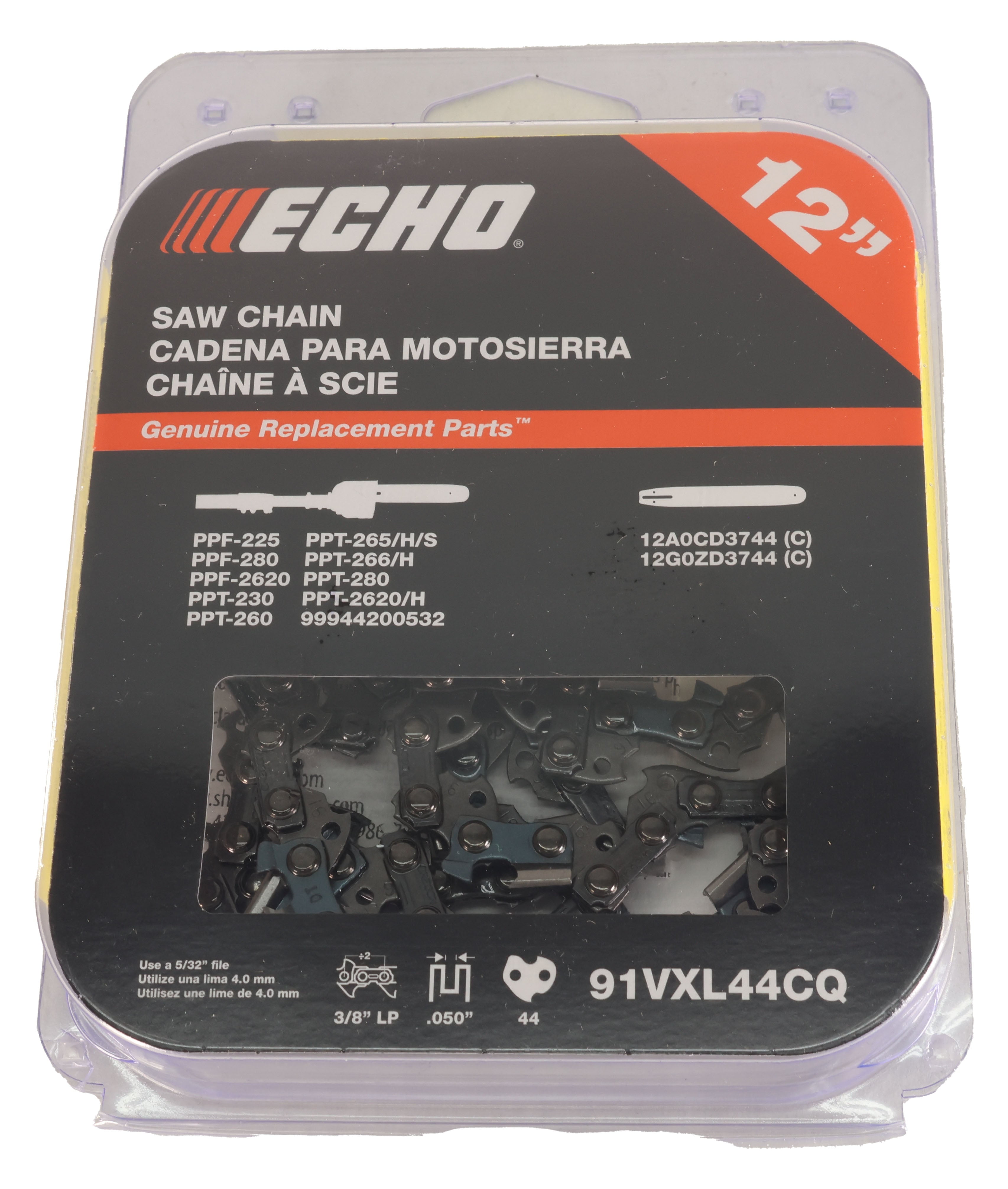Echo Original Equipment SAW CHAIN 12" 0.050" GA - 91VXL44CQ - Walmart.com