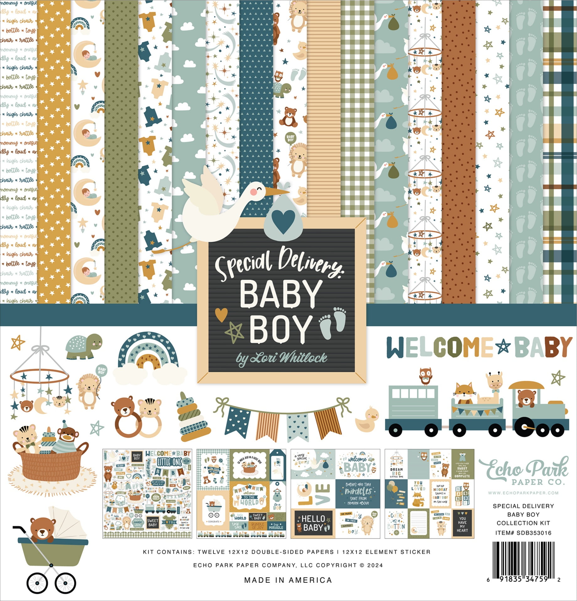 Echo Park Collection Kit 12"X12"-Special Delivery Baby Boy - Walmart.com