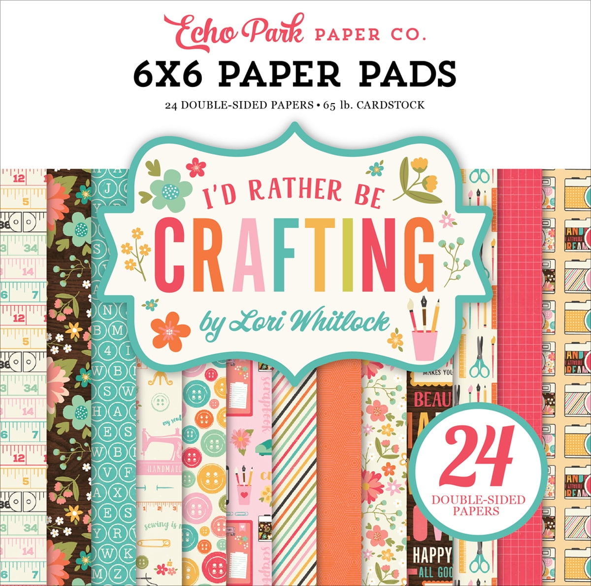 Echo Park Double-Sided Paper Pad 6"X6" 24/Pkg-I'd Rather Be Crafting ...