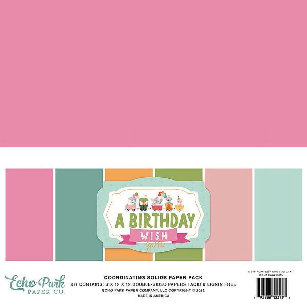 Echo Park Double-Sided Solid Cardstock 12"X12" 6/Pkg-A Birthday Wish ...
