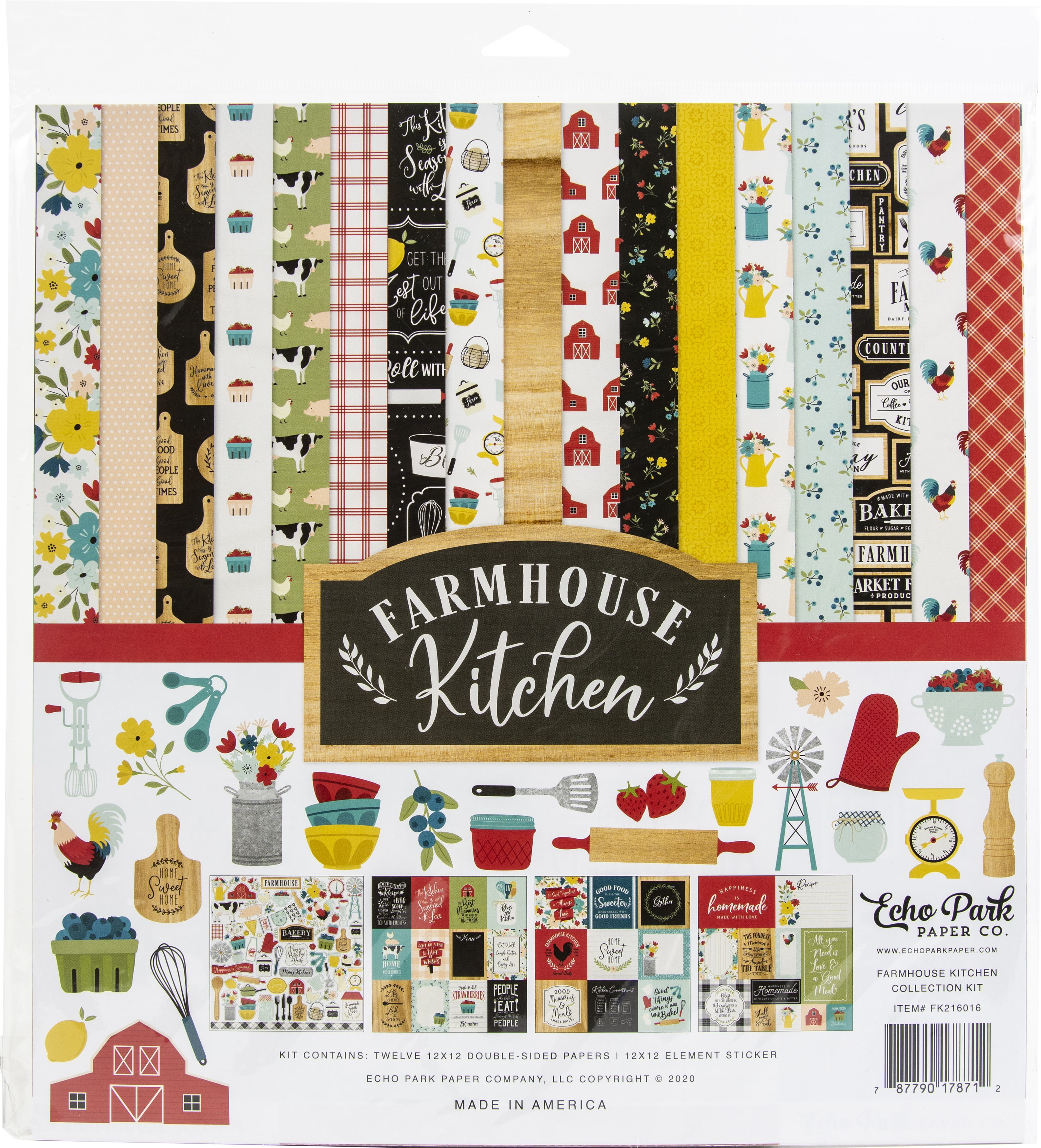 Echo Park Paper Company Farmhouse Kitchen Collection Kit Paper, red ...