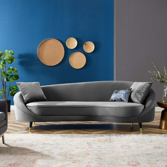 Echo Performance Velvet Sofa Gray - Walmart.com