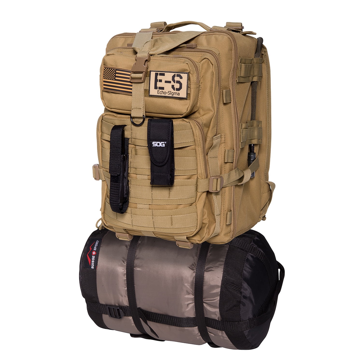 Echo-Sigma Emergency Bug Out Bag Coyote - Walmart.com