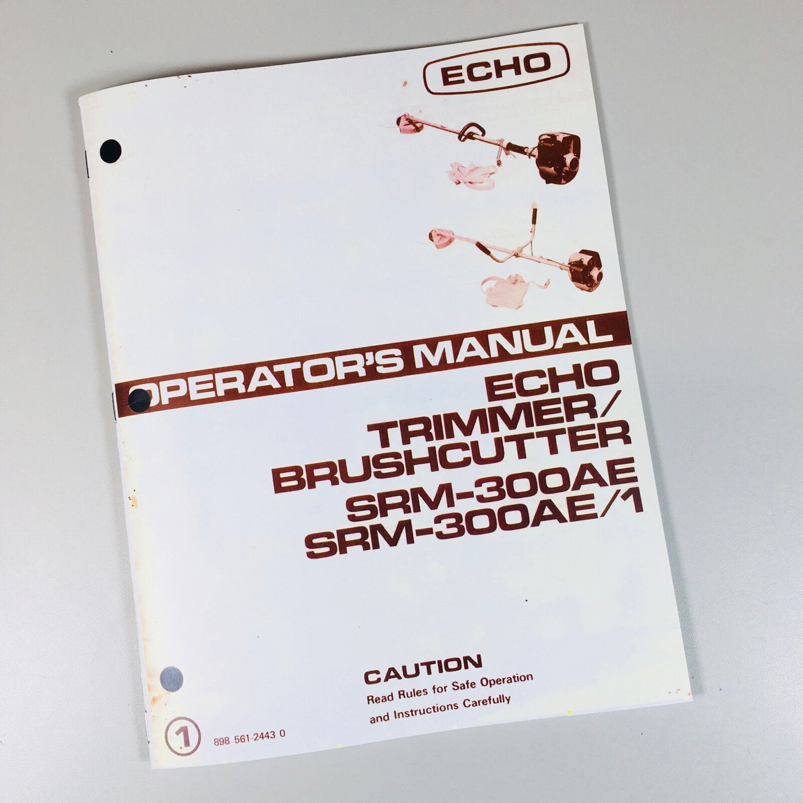 Echo Srm-300Ae Srm-300Ae/1 Trimmer Brushcutter Operators Owners Manual ...