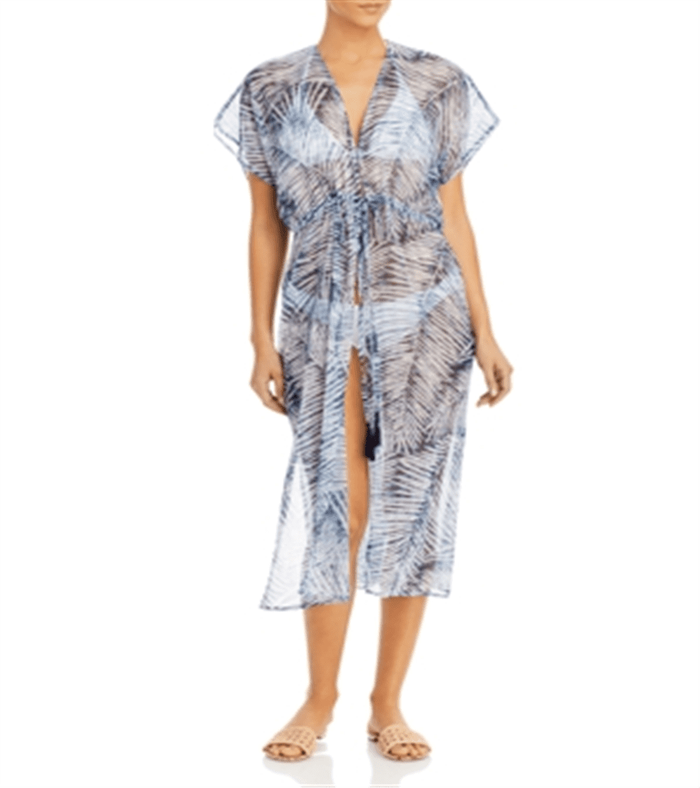 Echo Women's Jungle Camo Longline Cover Up Dress Swim Blue Size Regular ...