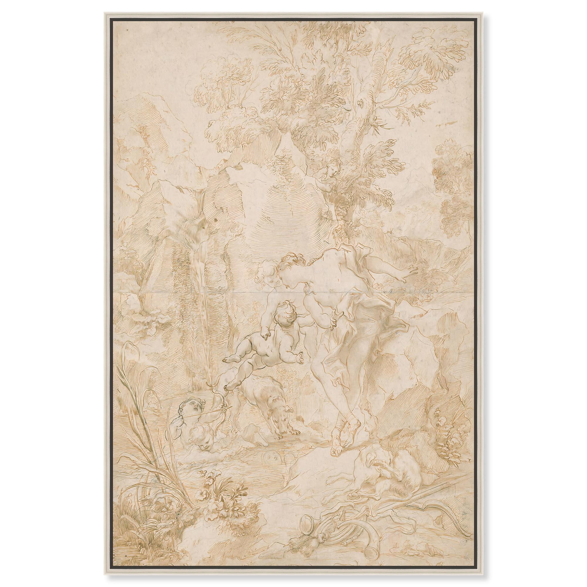 Echo and Narcissus Canvas Vintage Landscape Art by Art Remedy, Silver ...