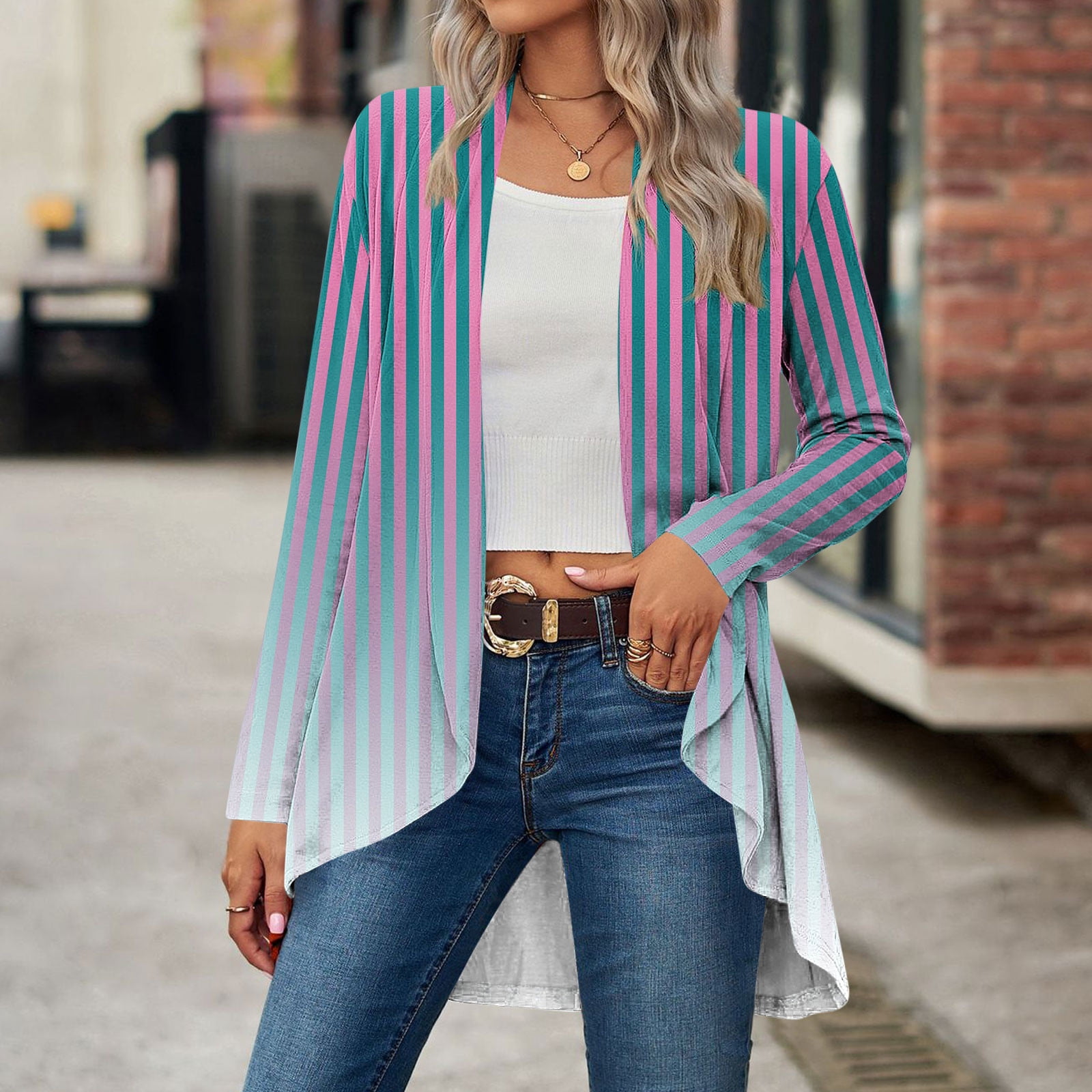 EchoC Long Sleeve Casual Coat, Solid Color Loose Top, 100% Cotton ...