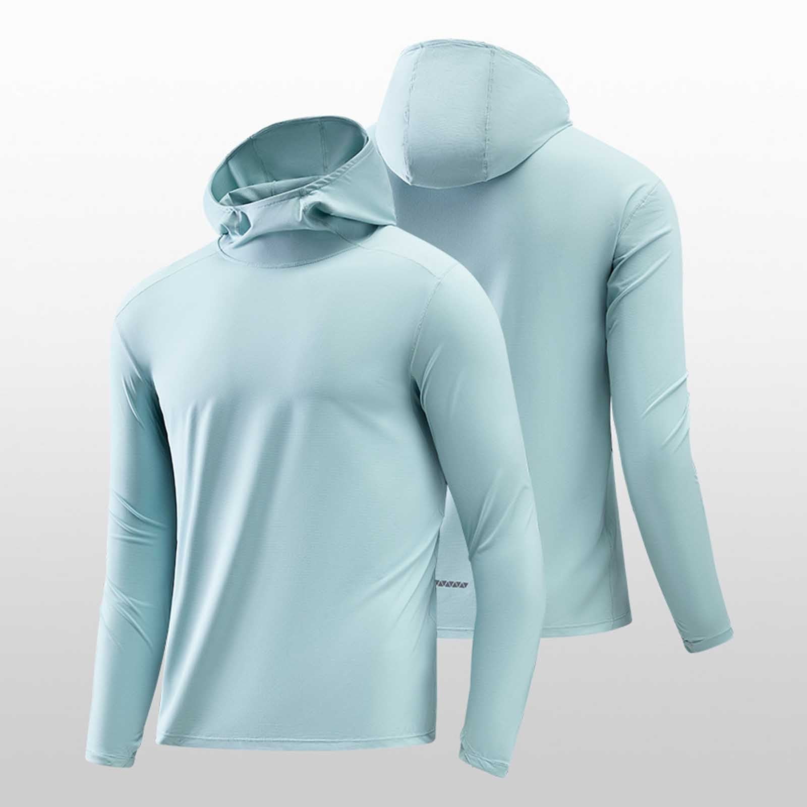 EchoC Men's Casual Long Sleeve Hooded Blouse, Breathable Workout Shirt ...