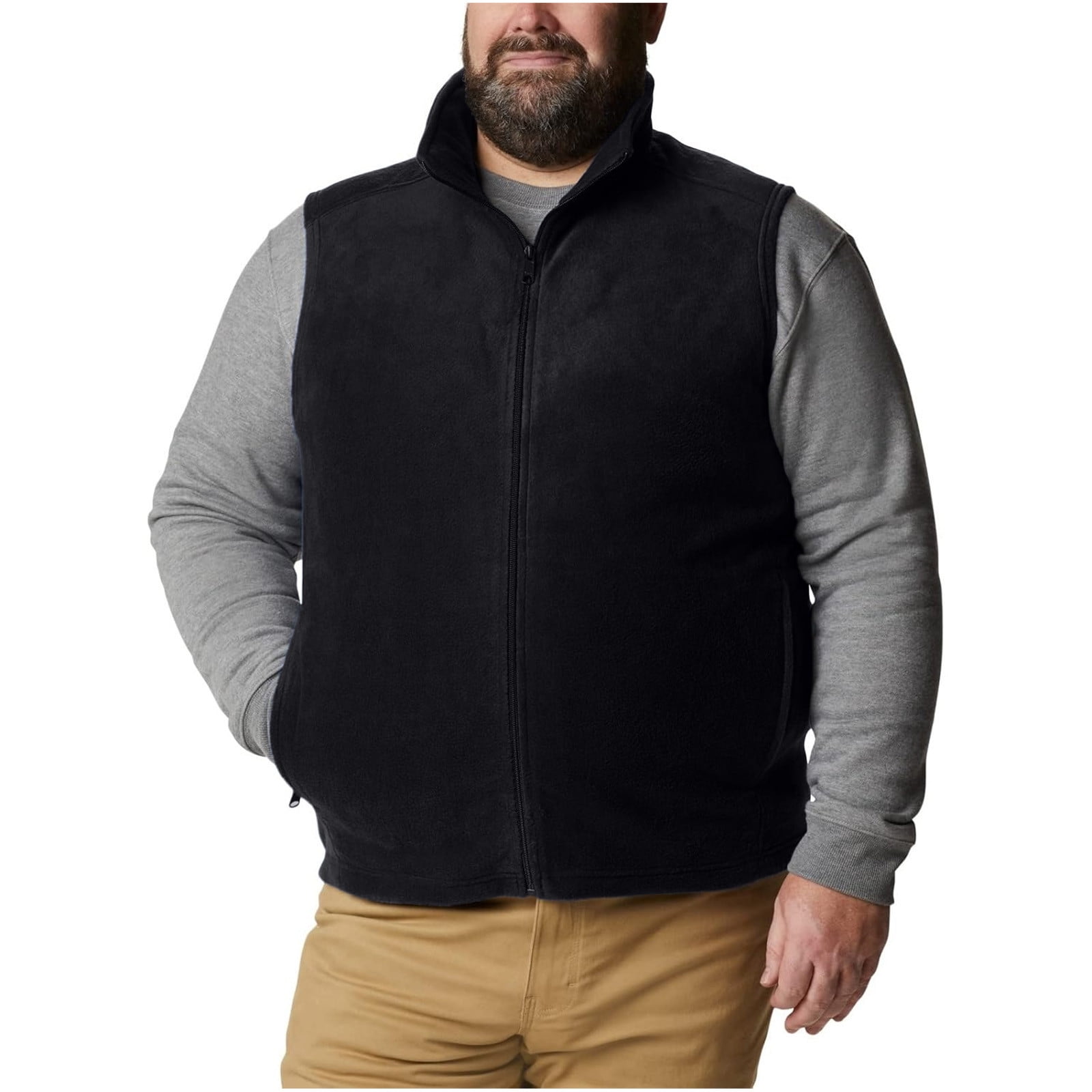 EchoC Men's Fleece Cardigan, Dual-Sided Warm Jacket, Stand Collar ...
