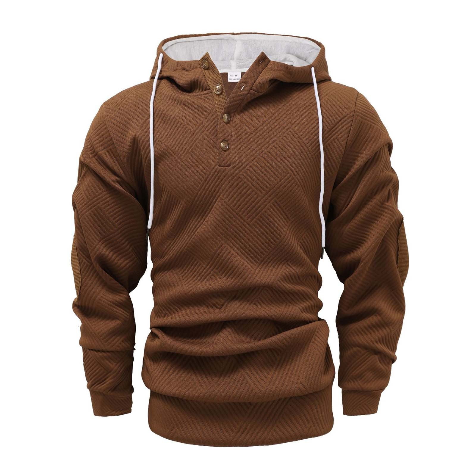 EchoC Solid Color Hooded Blouse, Loose Long Sleeve Casual, Button ...