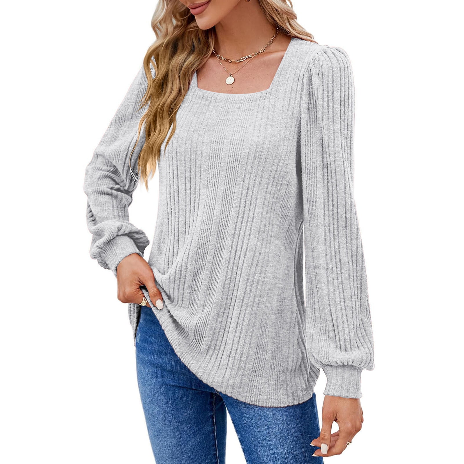 EchoC Women's Casual Solid Color Hooded Fall/Winter Long Sleeve Blouse ...