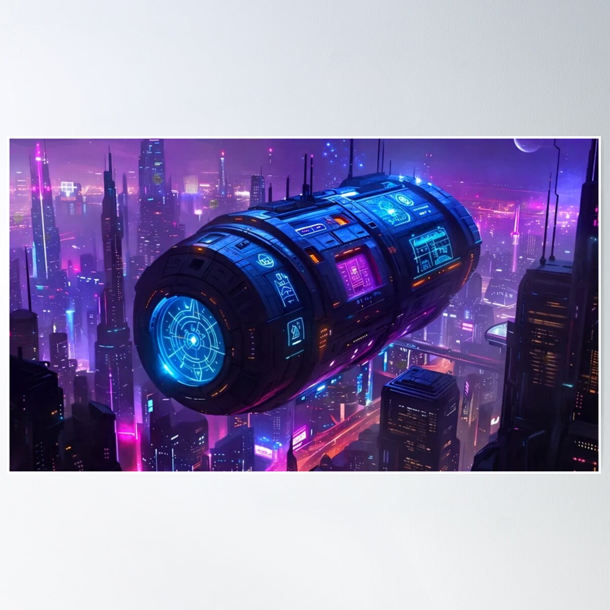 Echoes Of The Neon Abyss - Ufo Gifts Poster Wall Art, Modern Wall Decor ...