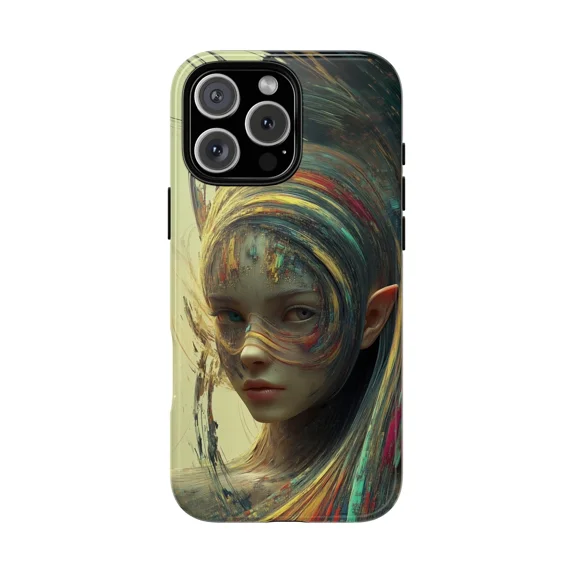 Echoes of Light Colorful Girl Art Case for iPhone 11-17 Pro Max ...