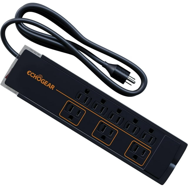 ECHOGEAR ShockBlocker 8 AC Outlet Power Strip Surge Protector, Slim ...