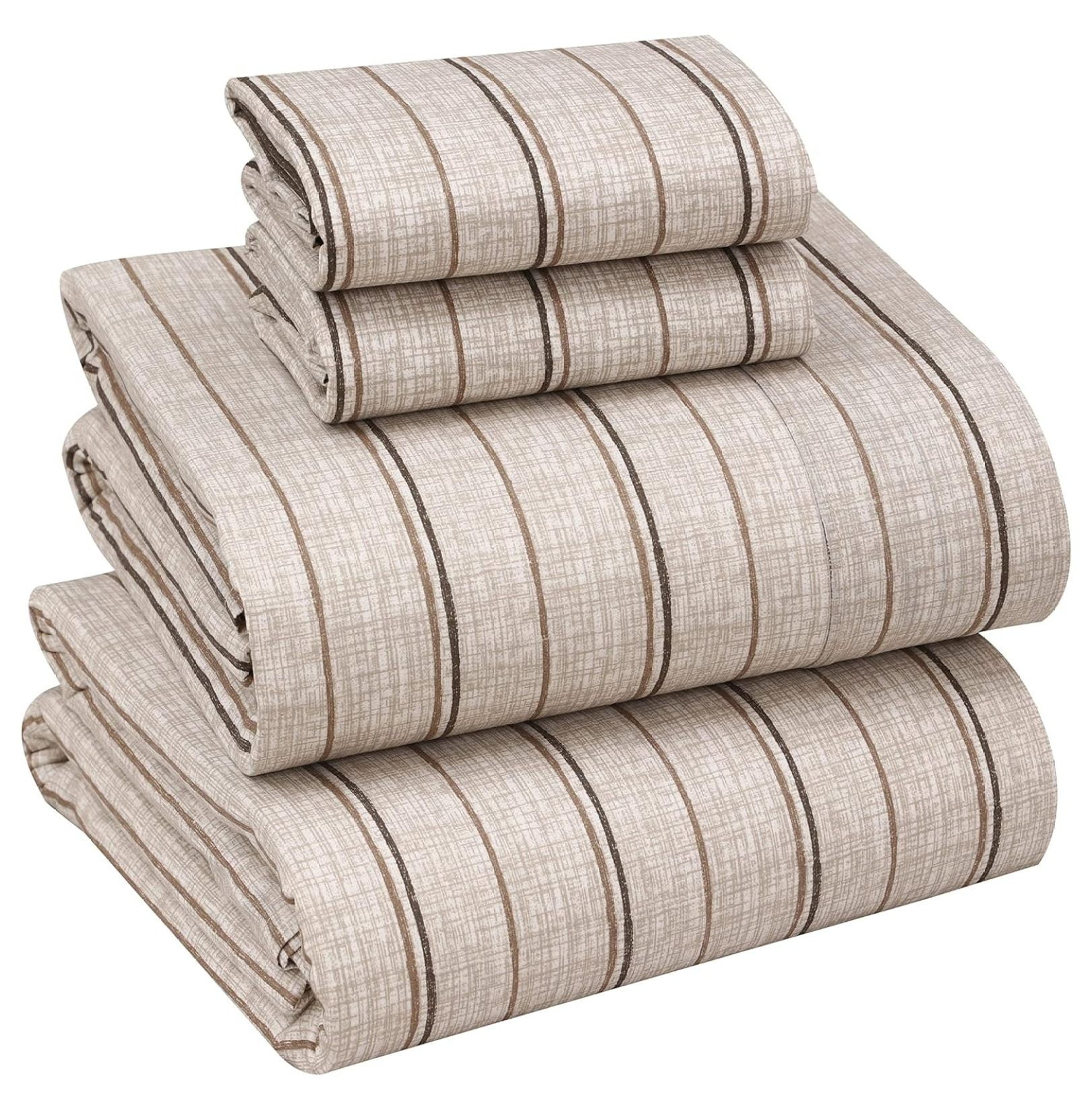 Echoworld 100% Cotton Sheets for Full Size Bed - Crispy Cooling Percale ...