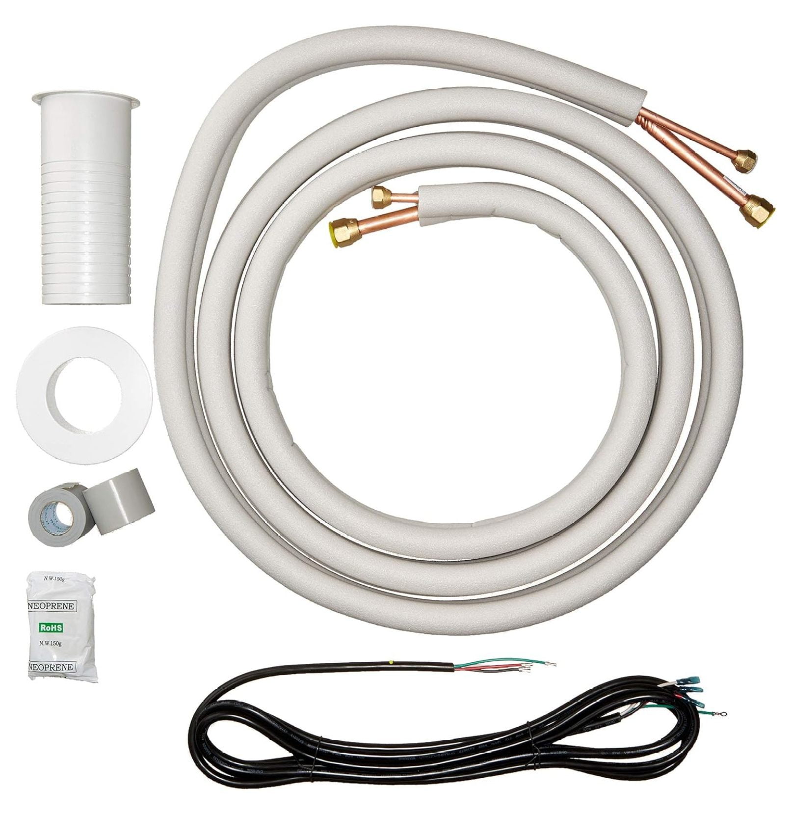 Echoworld 16 Ft. Insulated Copper Line Set for Mini Split Air ...