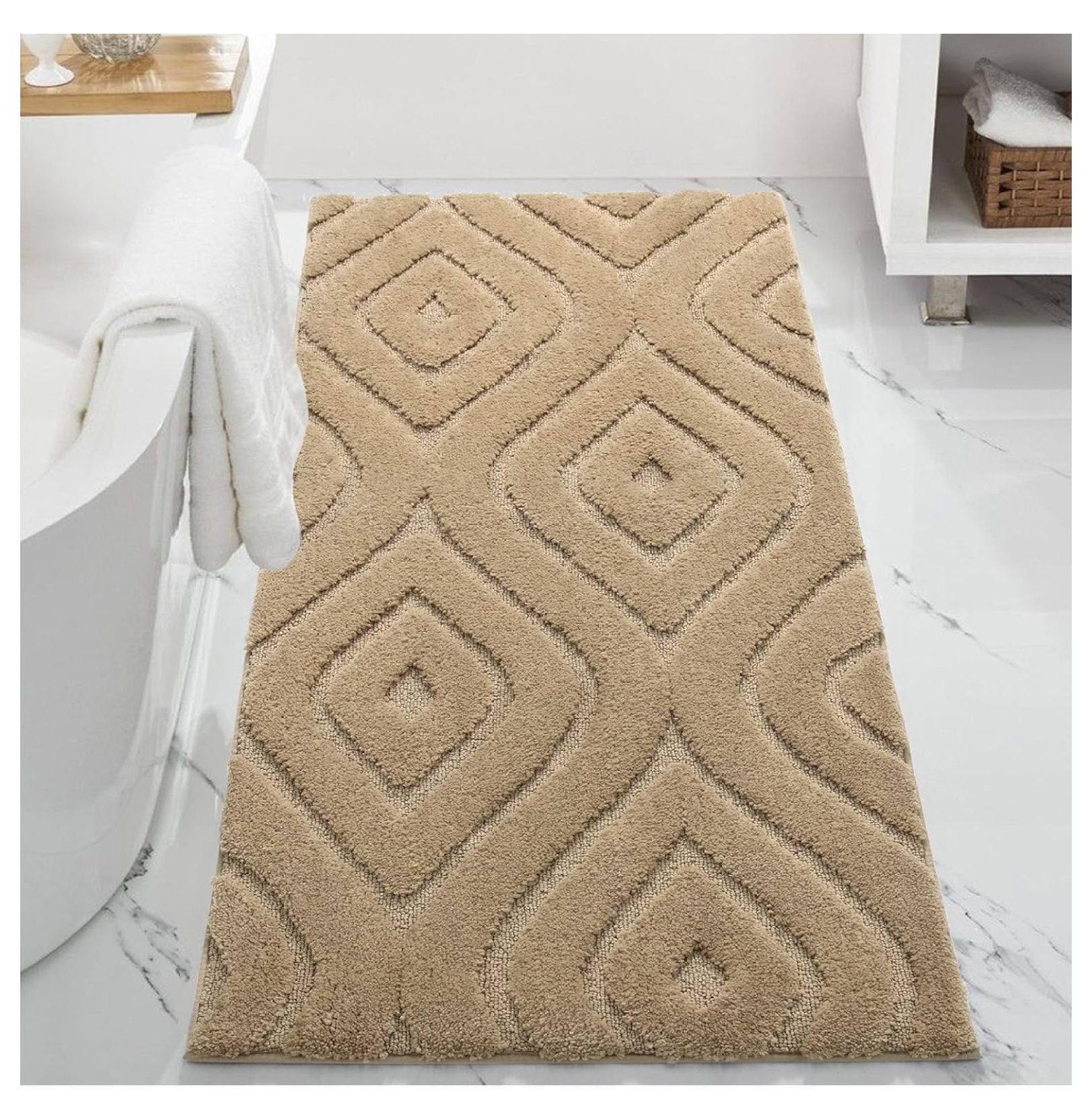 Echoworld Bathroom Rugs Runner 24x47 Long Bathroom Rug Non Slip Soft ...