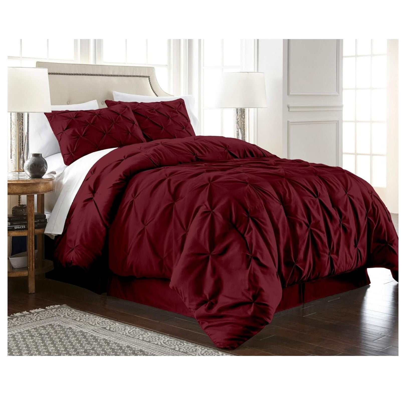 Echoworld Berlin 3-Piece Pintuck Pinch Pleat Bedding Comforter Set ...
