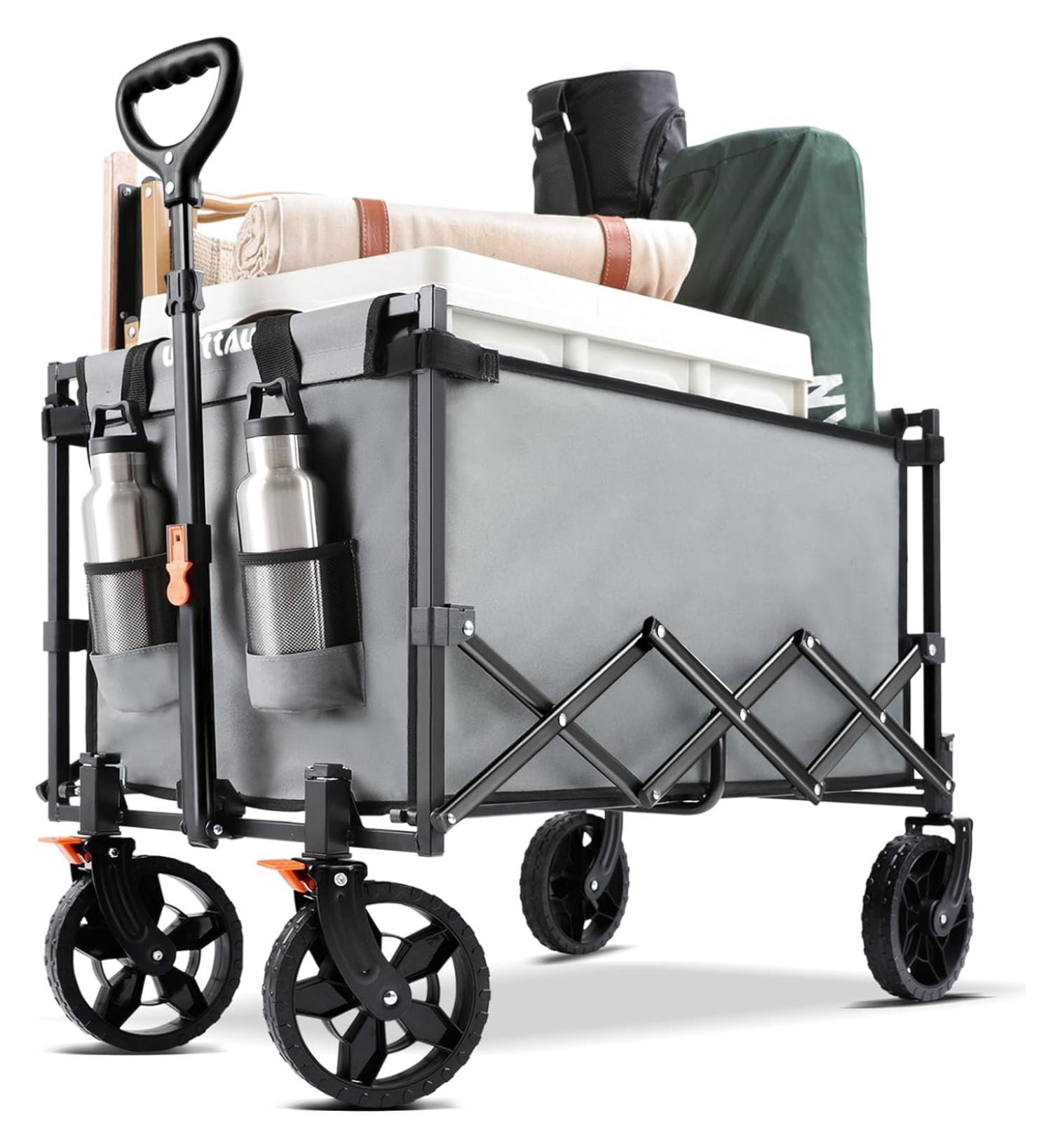 Echoworld Collapsible Wagon Cart Heavy Duty Foldable, Utility Grocery ...
