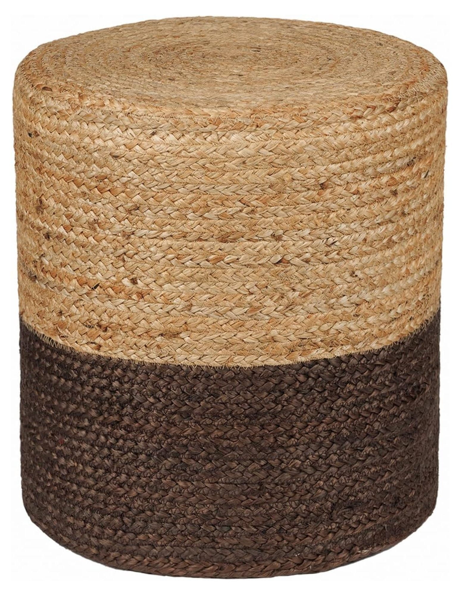 Echoworld · Cylindrical Pouf Foot Stool Ottoman - Jute Braided Pouffe ...