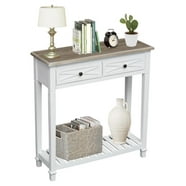 "Costway Compact 47"" White Console Table with Storage Drawers, Shelf ...