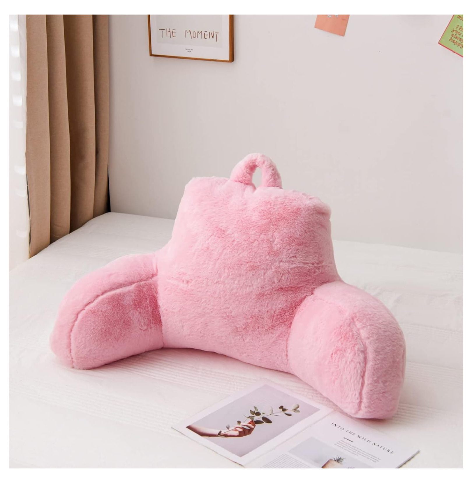 Echoworld Faux Fur Reading Pillow Bed Wedge Large Adult Children ...