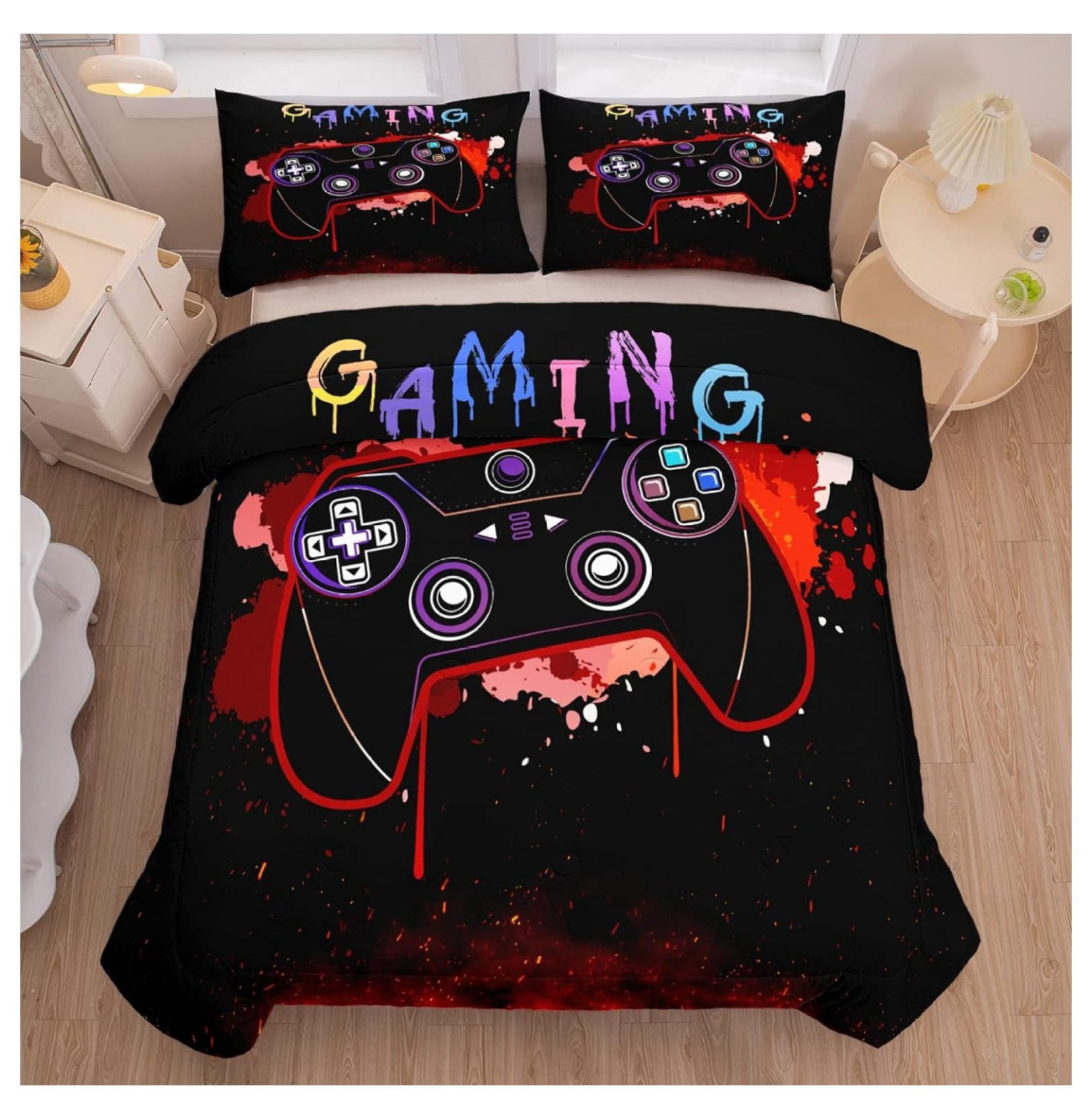 Echoworld Gaming Bed,Gaming Full Size Comforter Set,Gamer Bedding Sets ...