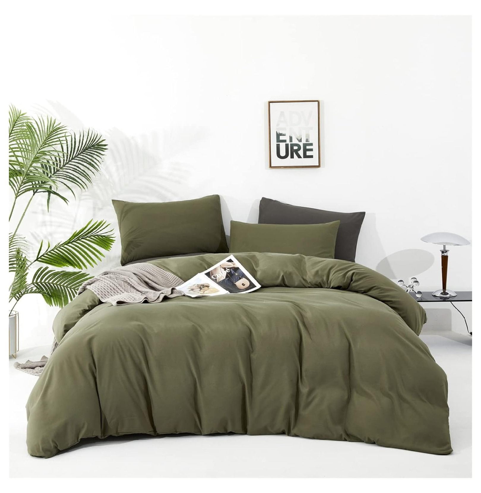 Echoworld Green Comforter Set King Olive Green Bedding Comforter Set ...