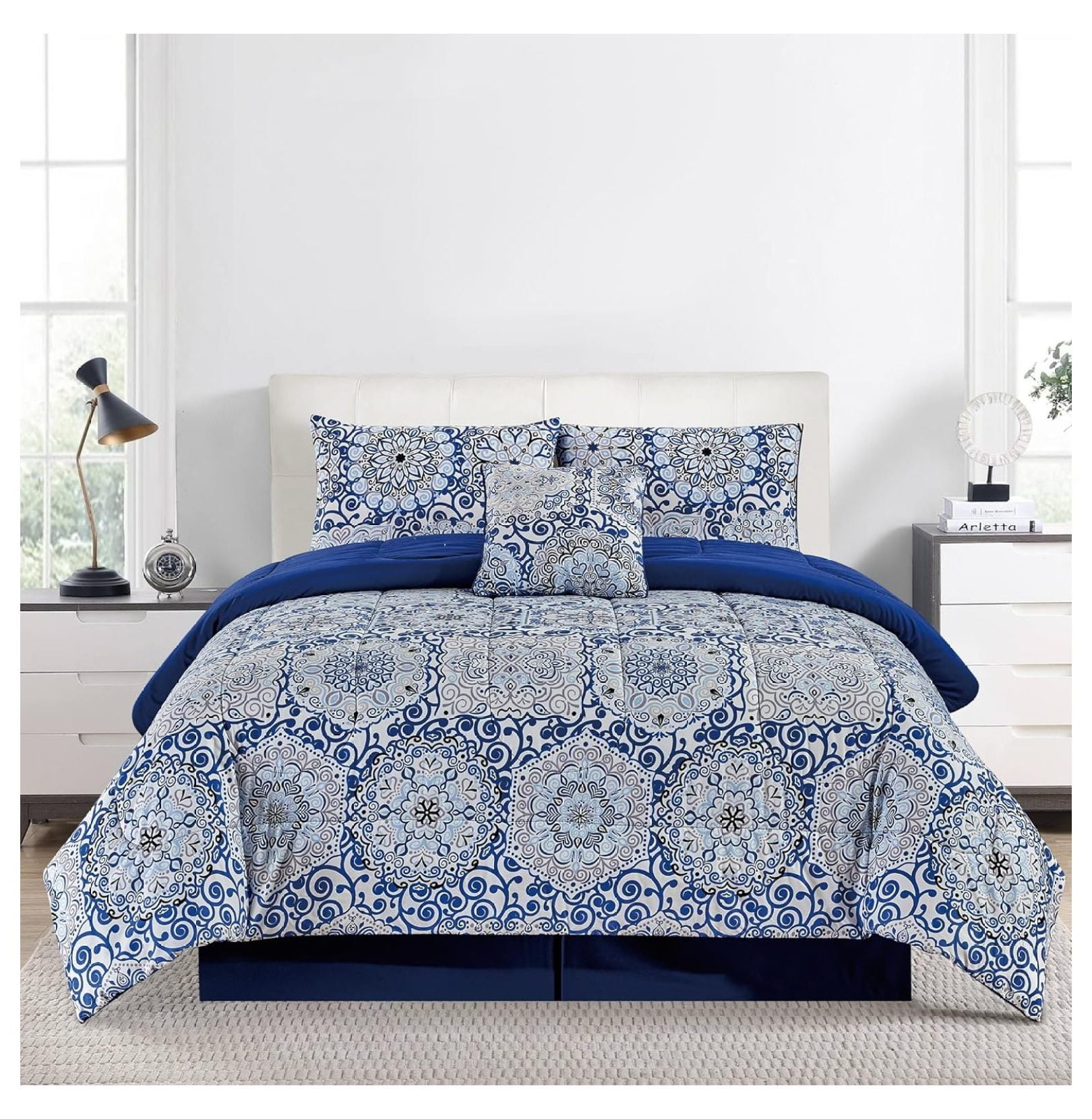 Echoworld King Size Comforter Set Aztec Blue - Experience Comfort with ...