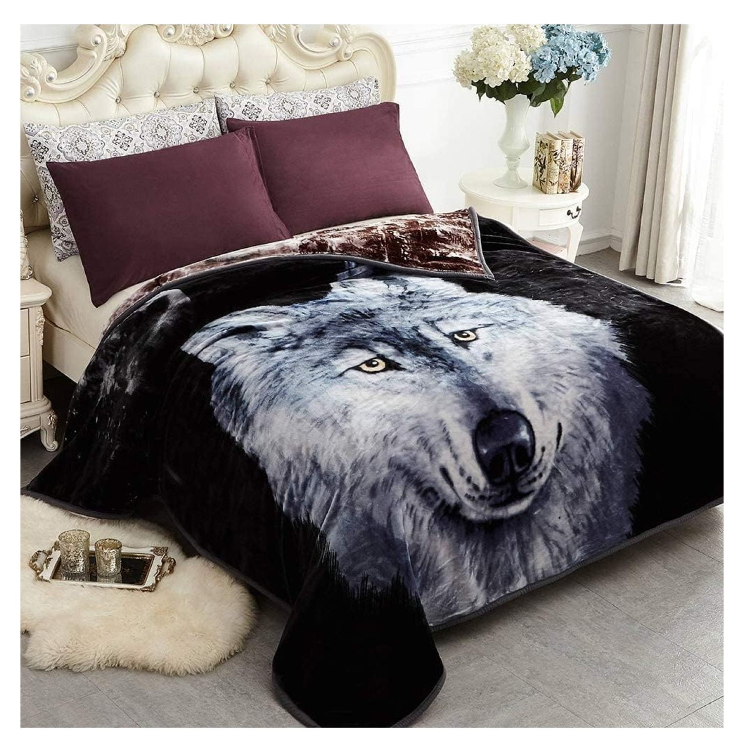 Echoworld Korean Faux Mink Fleece Blanket, 5 LB - 2 Ply Reversible ...