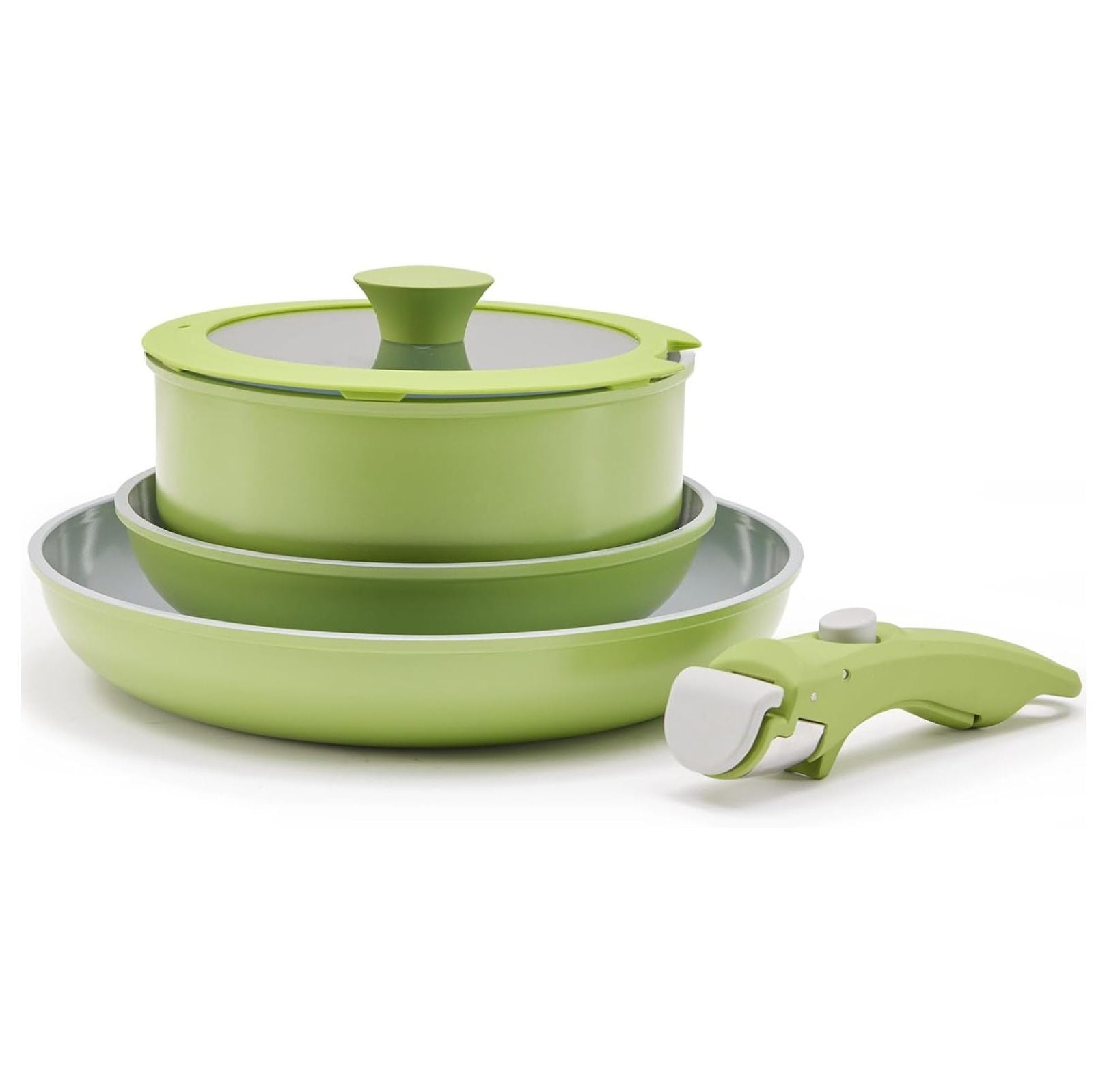Echoworld Non Stick Pot and Pan Set with Removable Handle, Ceramic ...