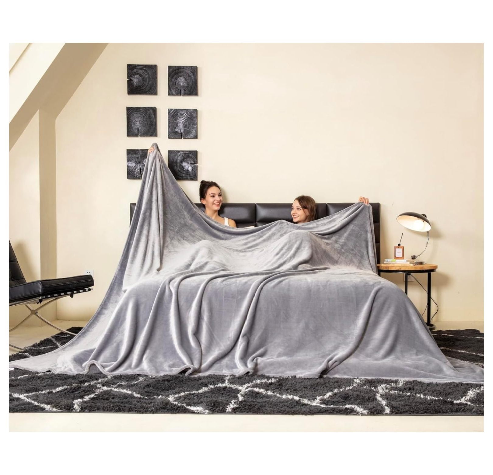 Echoworld Oversized King Fleece Blanket 120x120 inches, Soft Cozy Warm ...