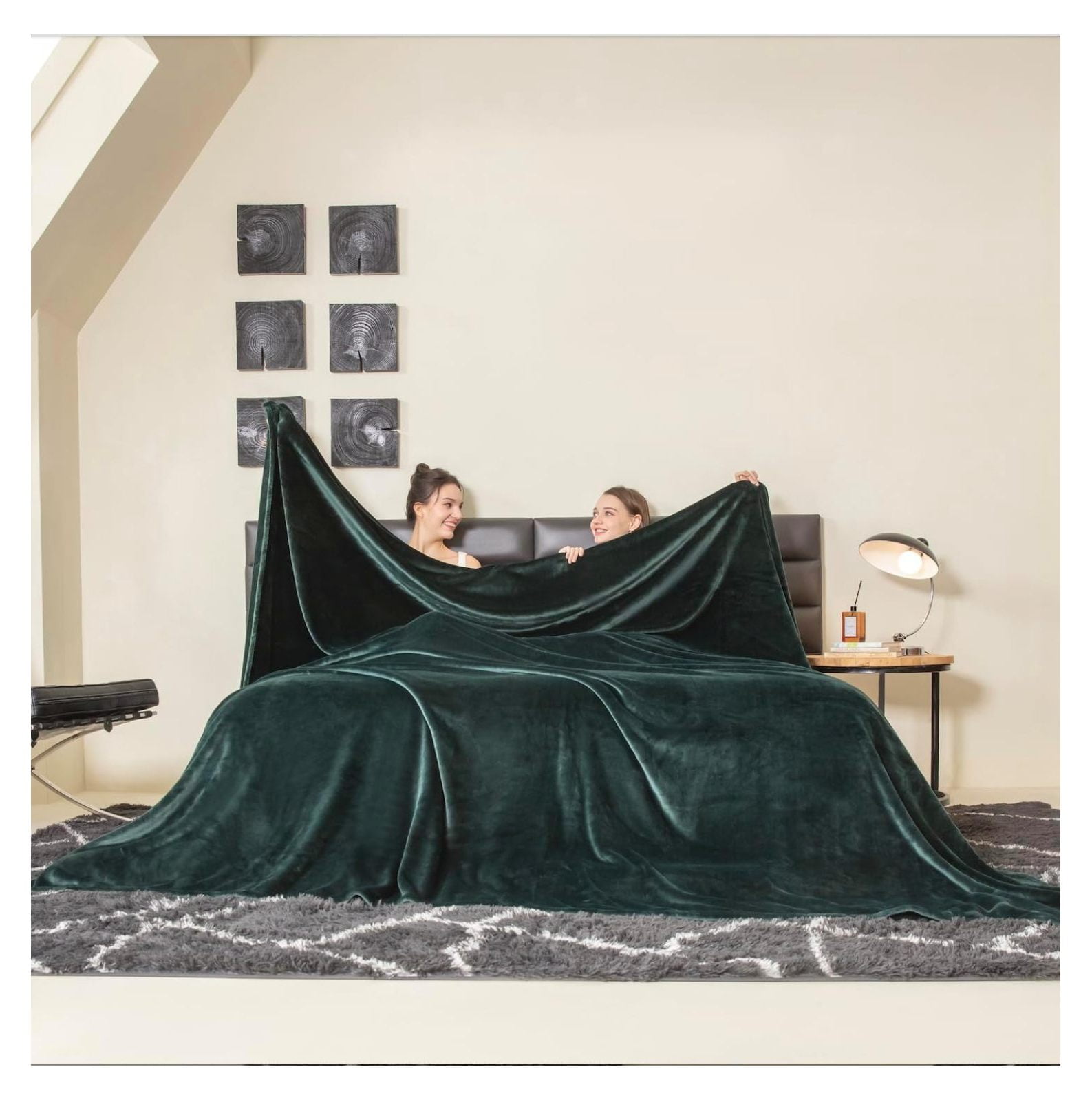 Echoworld Oversized King Fleece Blanket 120x138 inches, Soft Cozy Warm ...