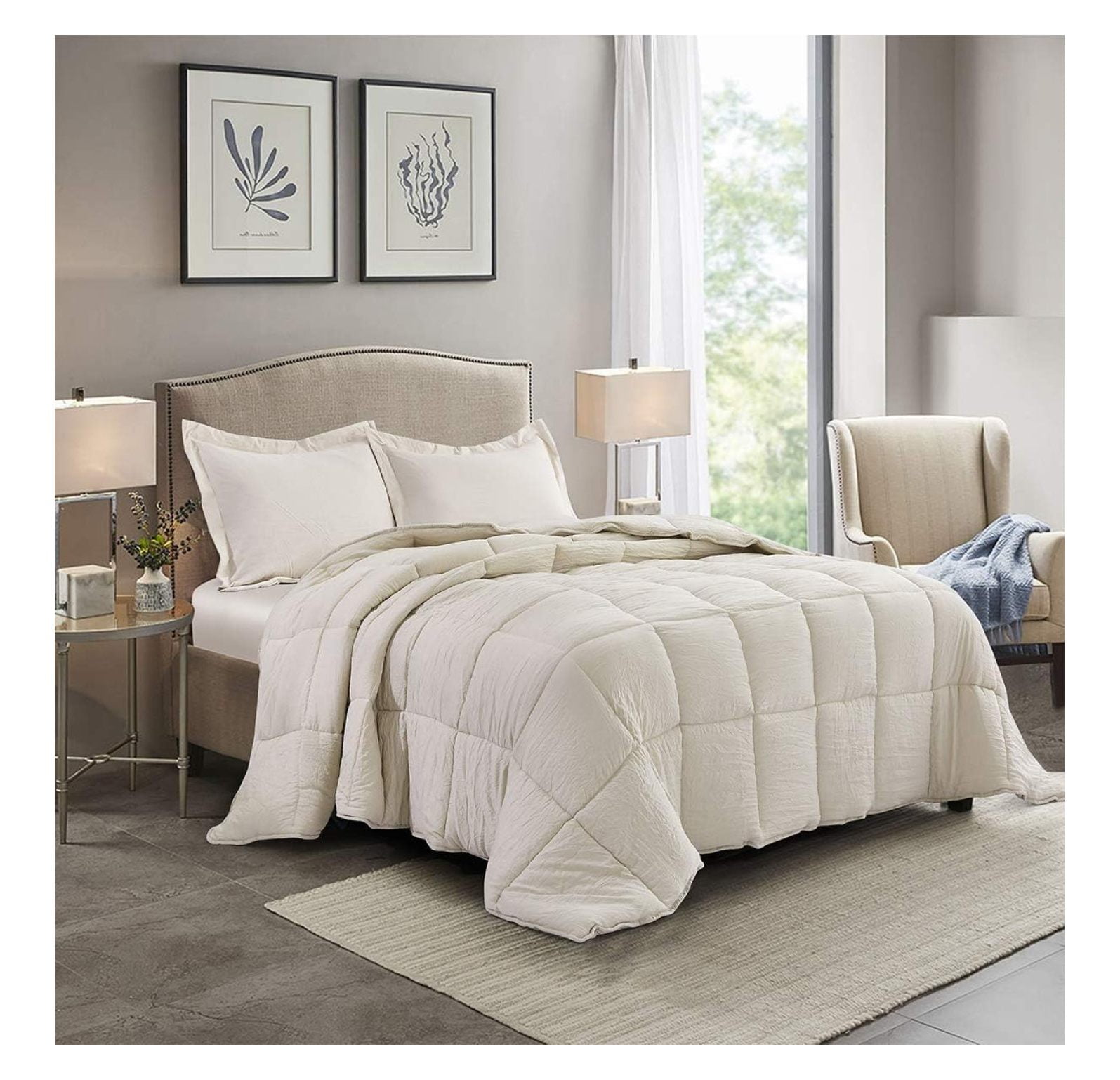 Echoworld Pre Washed Down Alternative Comforter Set King - Reversible ...