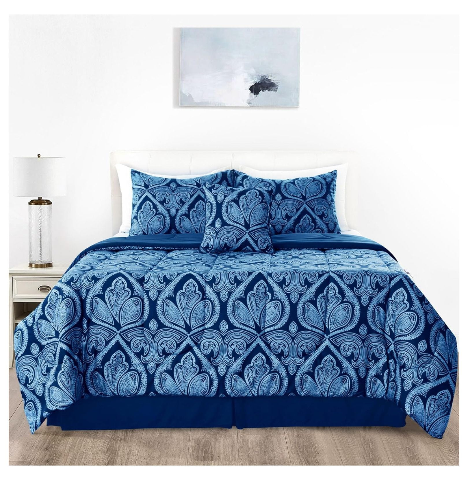 Echoworld Queen Comforter Set Paisly Navy- Experience Comfort with ...