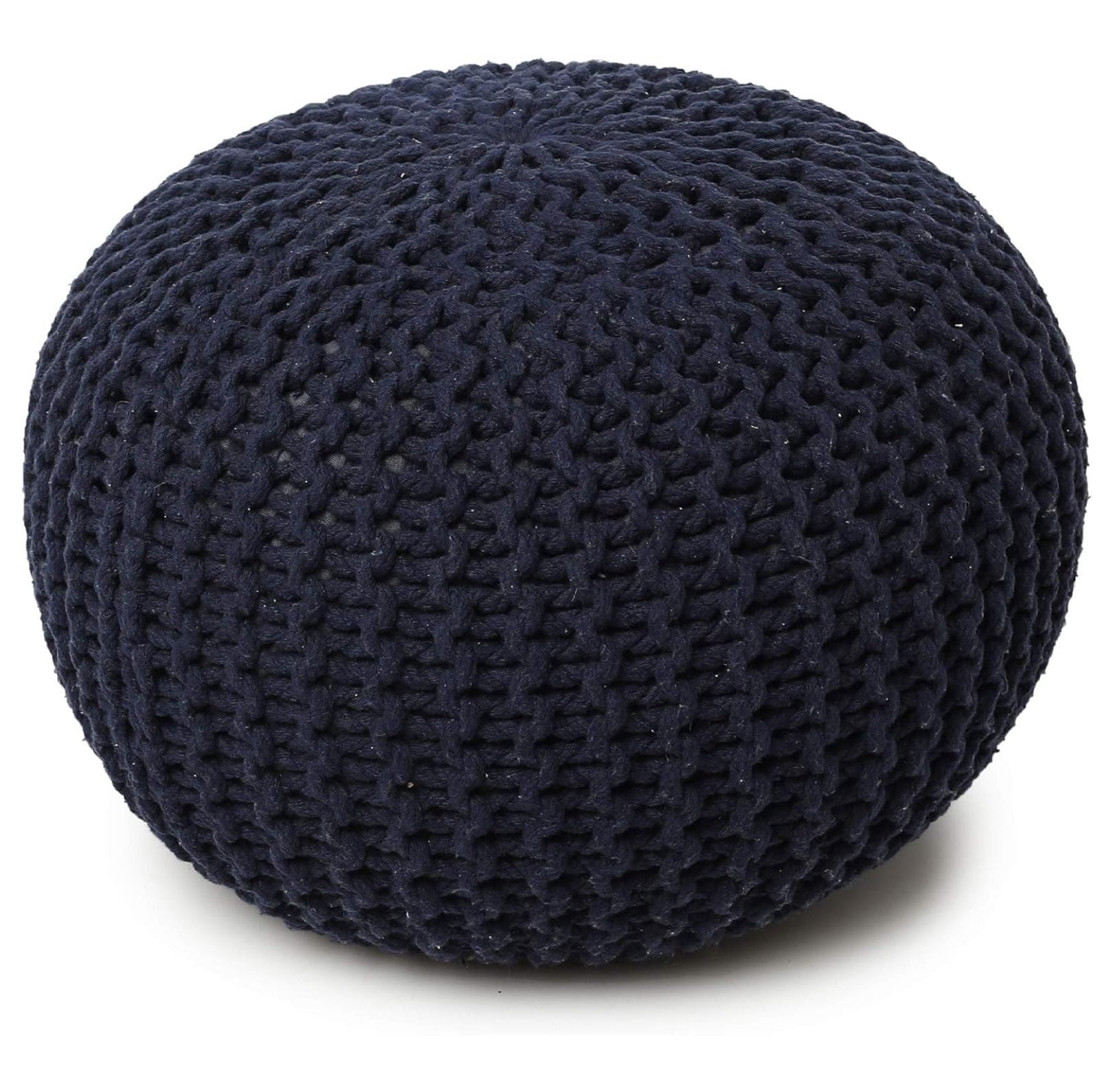 Echoworld Round Hand Knitted Pouf - Foot Stool Ottoman - Cord Boho ...