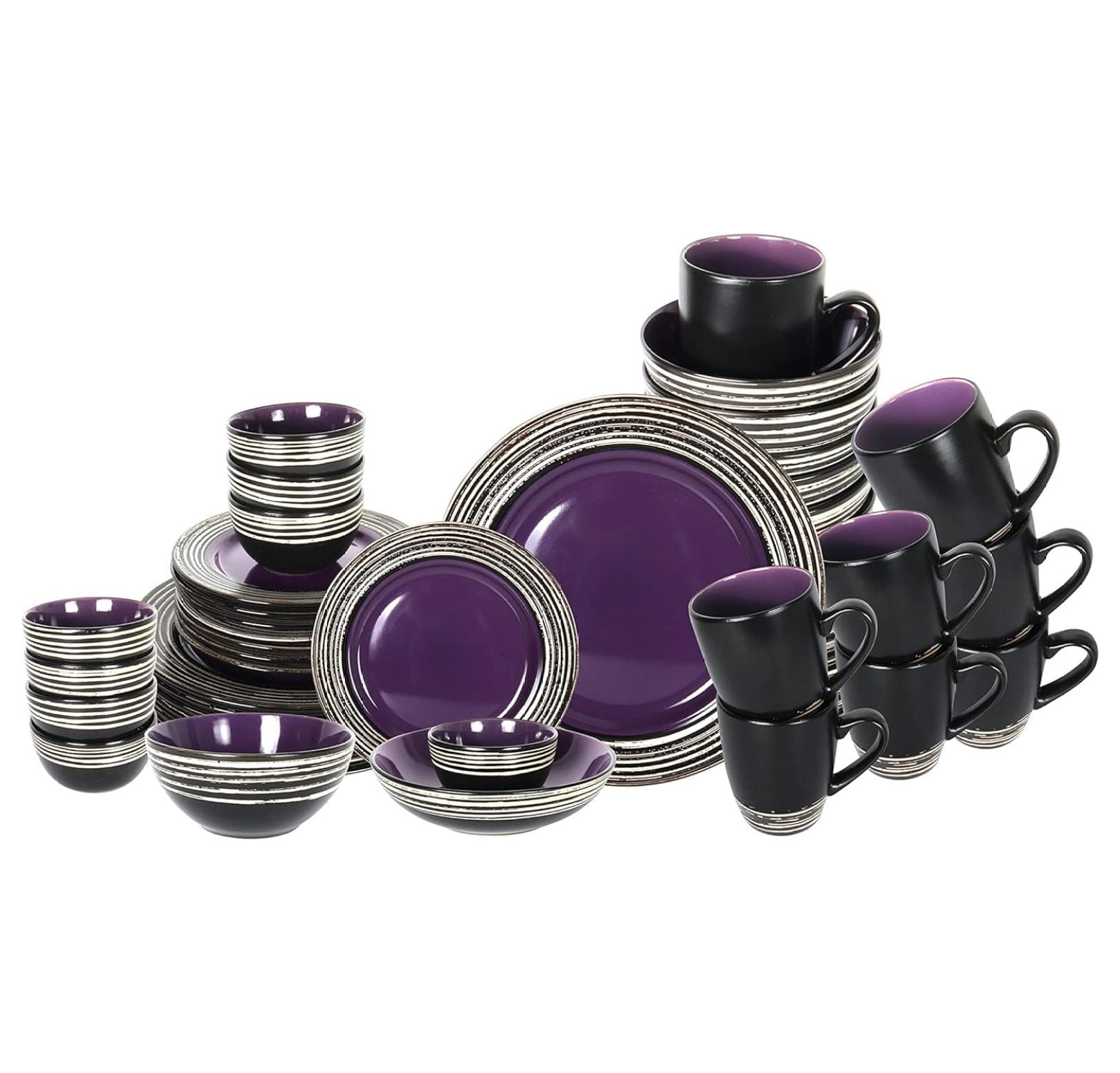 Echoworld, Stoneware Handcrafted Tree Effected Glaze Dinnerware Set ...