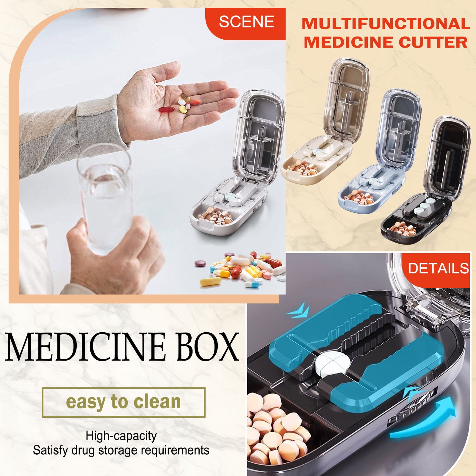 Echu Pill Cutter and Splitter for Multiple Pills, Double Stainless ...