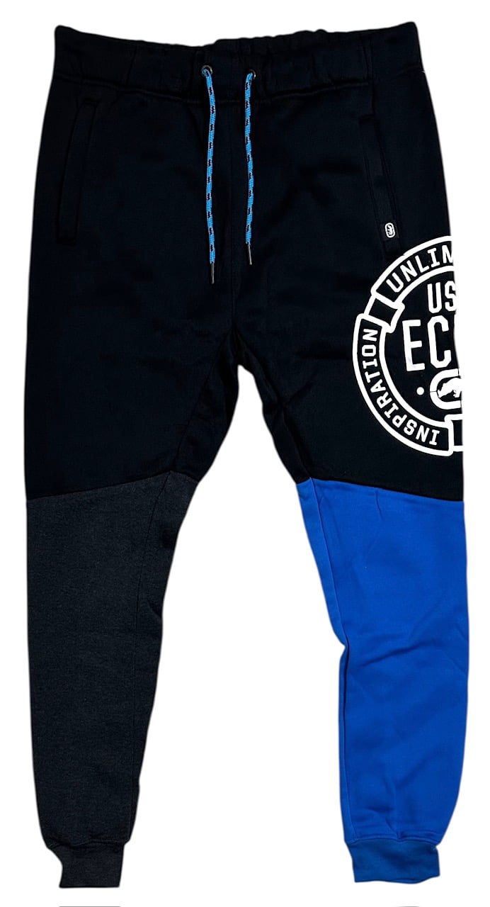 Ecko Unltd Men's Sweatpants Coloblock Panel Stitched Fleece Jogger (X ...