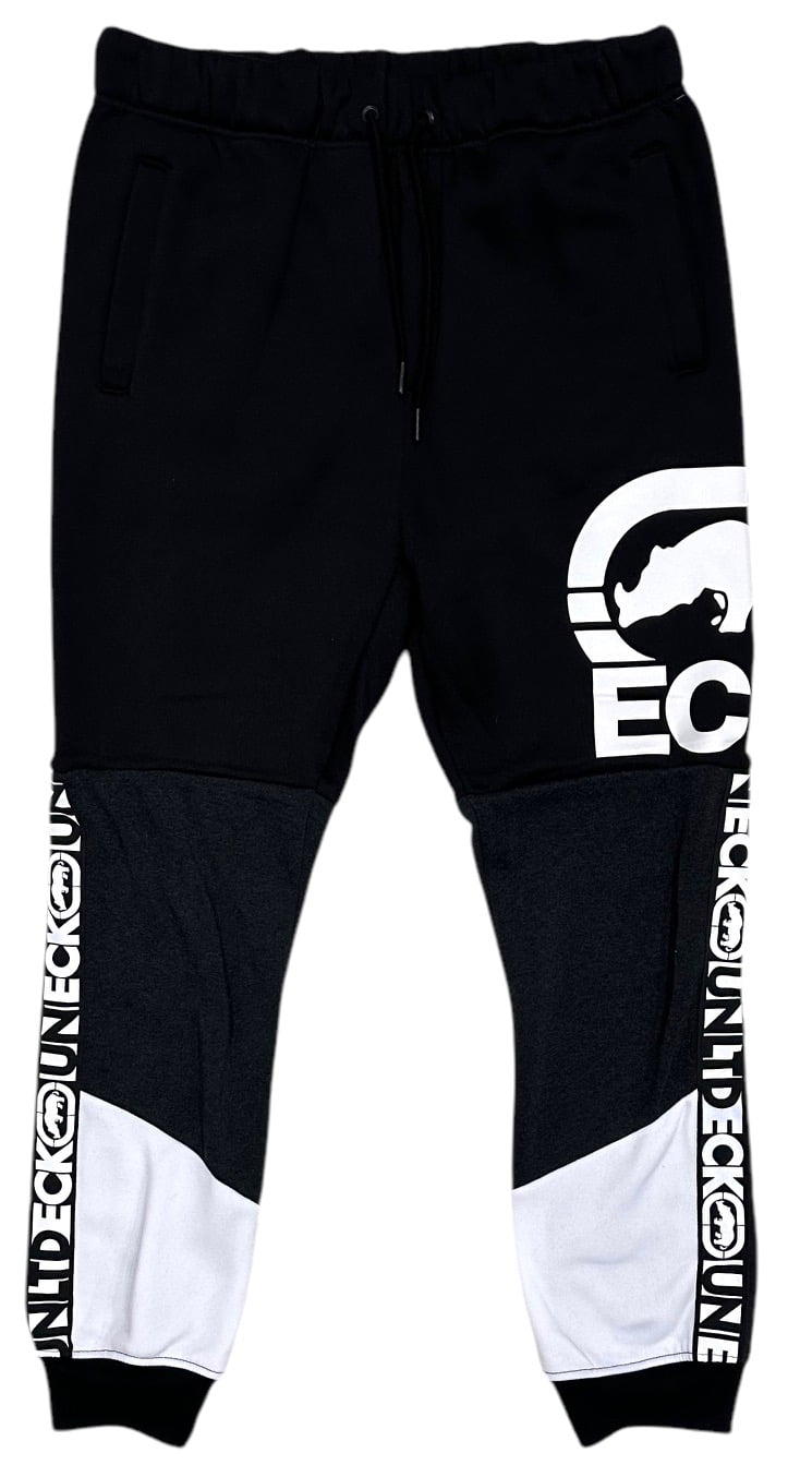 Ecko Unltd Men's Sweatpants Colorblock Charcoal Heather/Black Fleece ...