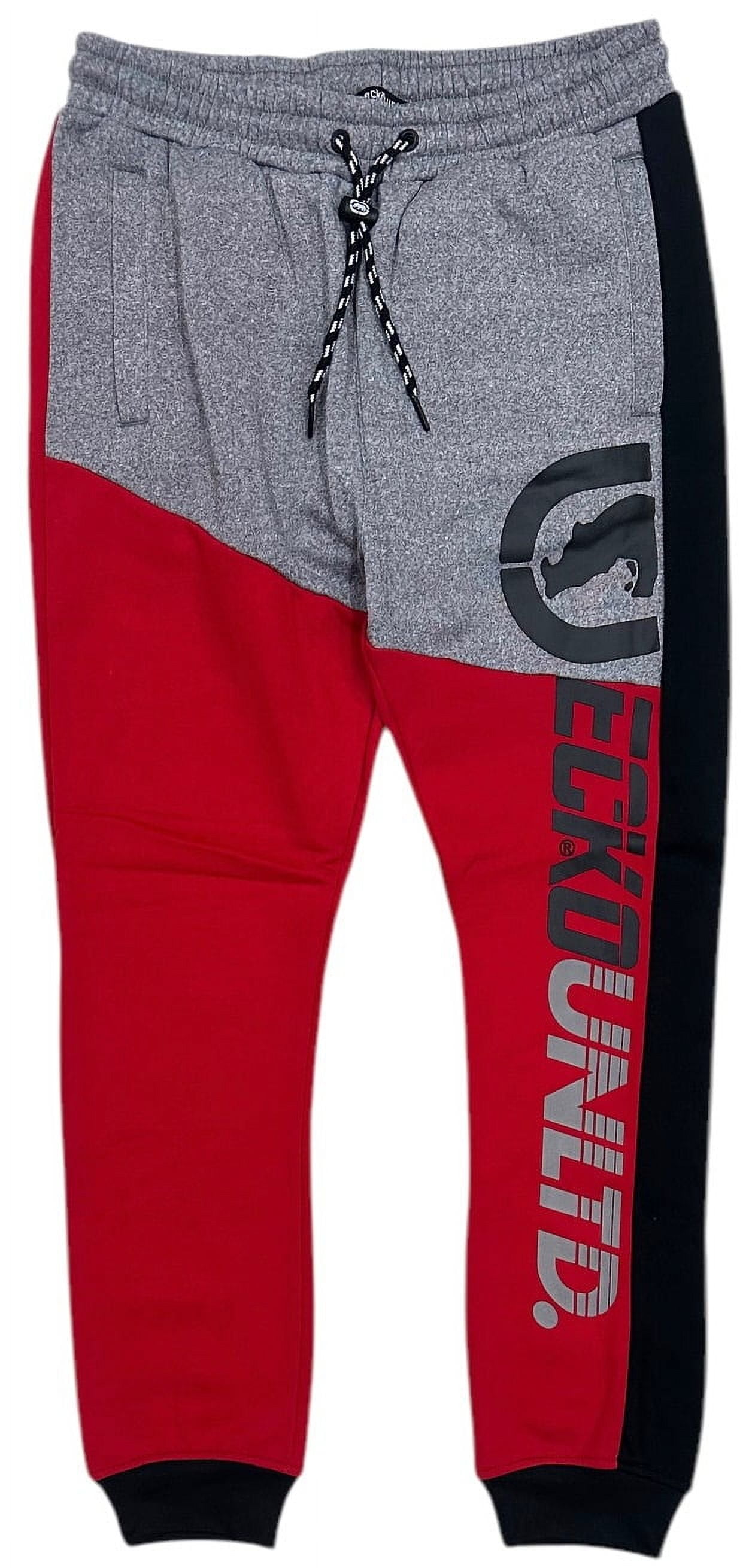 Ecko Unltd Men's Sweatpants Colorblock Puff Print Fleece Jogger (Medium ...