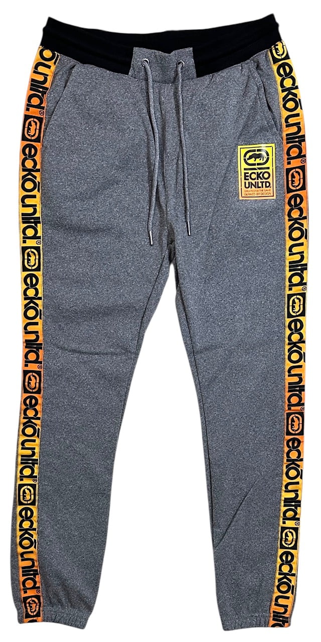 Ecko Unltd Men's Sweatpants Side Logo Tape Fleece Jogger (Large, Grey ...