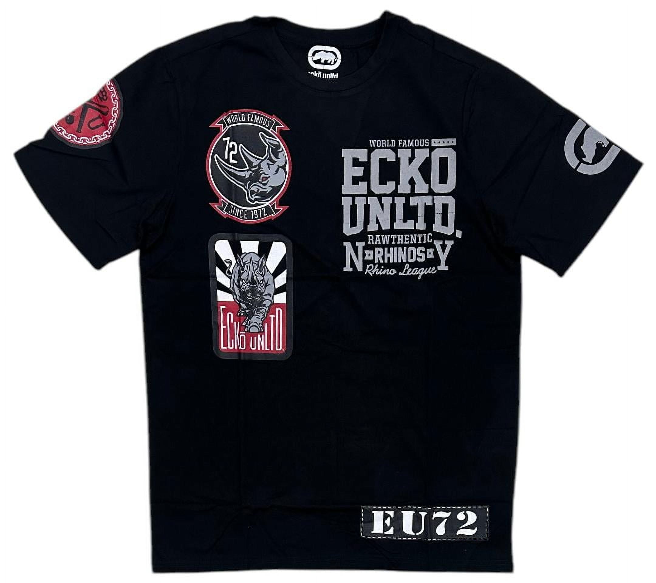 Ecko Unltd Men's T-Shirt Graphic Print Black Short Sleeve Crewneck Tee ...
