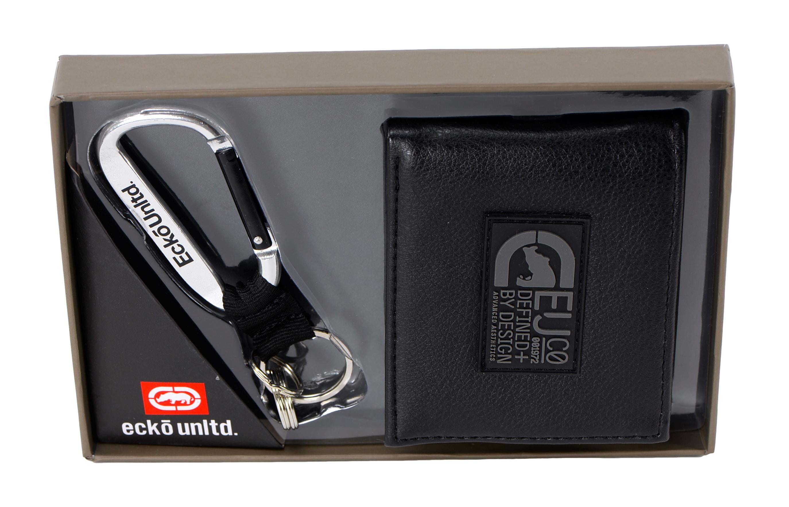 Ecko Unltd Rhino Men's Bifold Wallet with Key FOB Boxed Gift Set Black ...