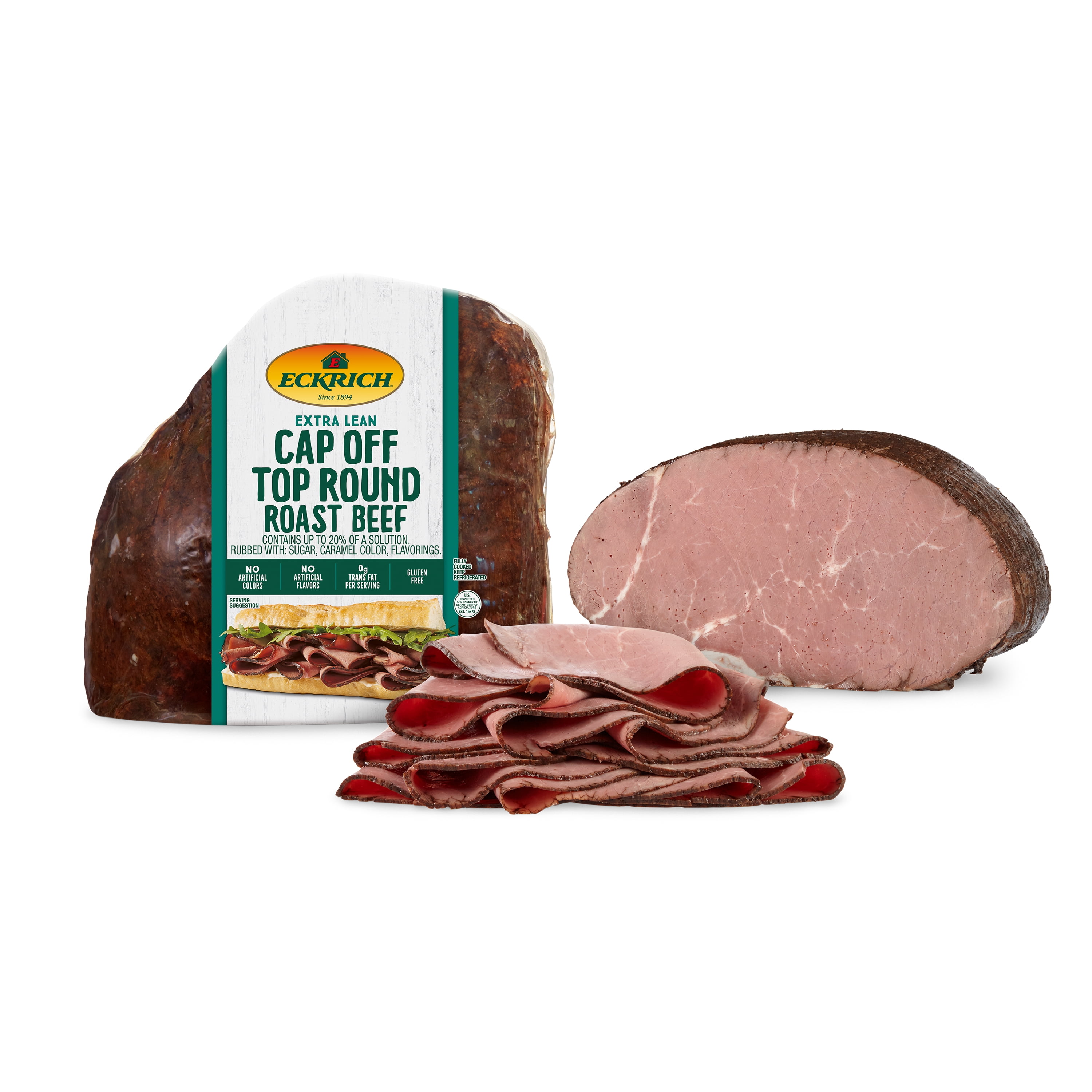 Eckrich Deli Extra Lean Top Round Roast Beef, Deli Sliced - Walmart.com