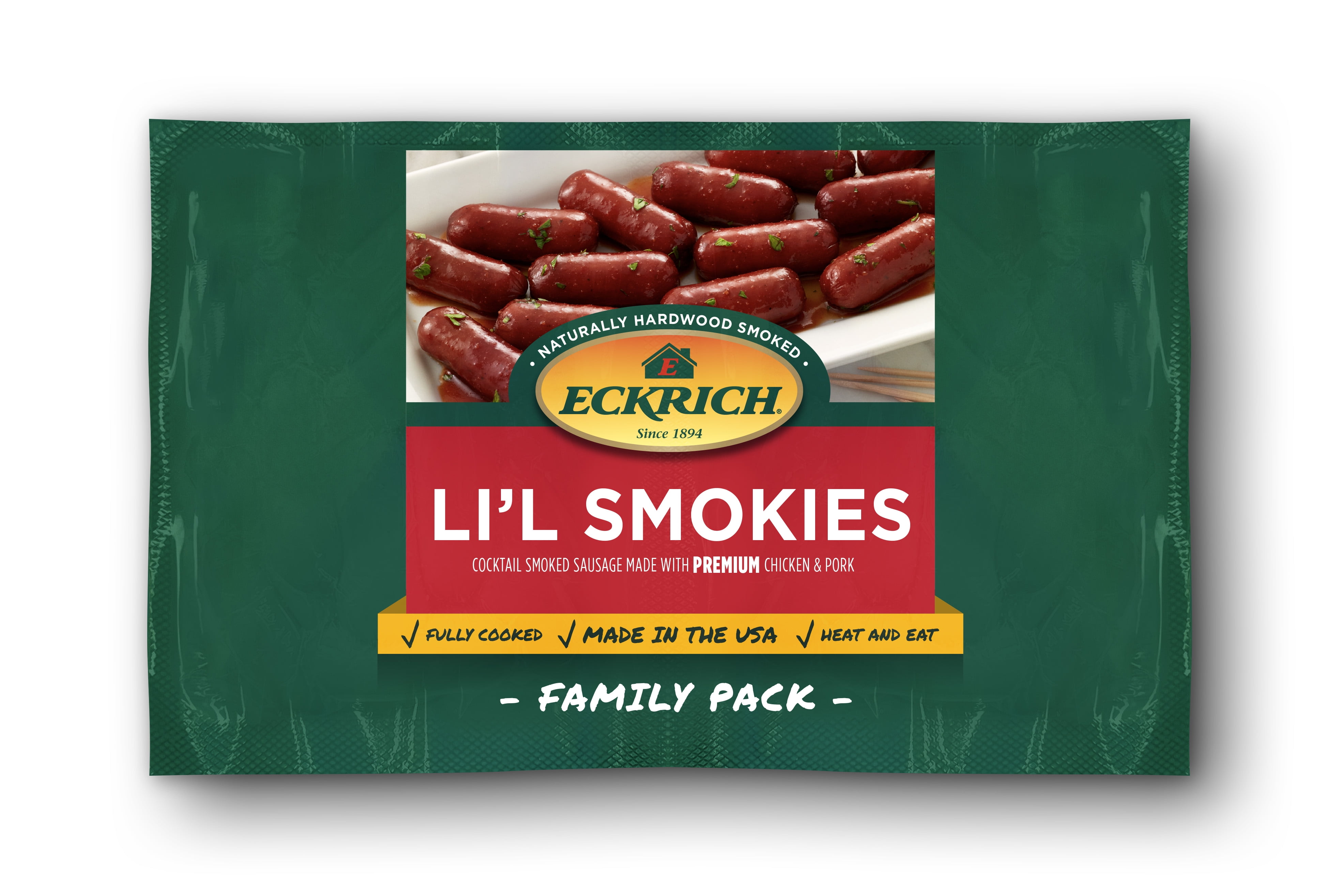 Eckrich Li'l Smokies Cocktail Smoked Sausage Links, Fully Cooked ...