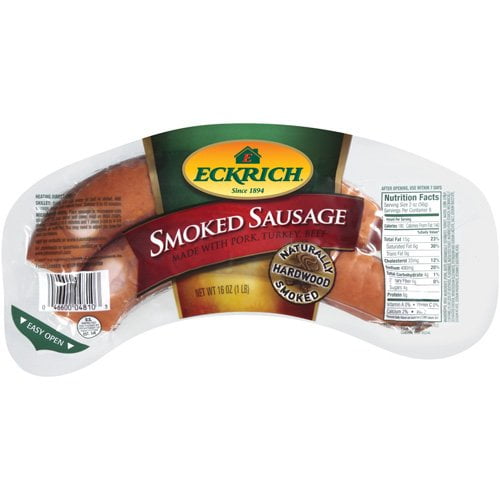 Eckrich Naturally Hardwood Smoked Sausage, 16 Oz. - Walmart.com